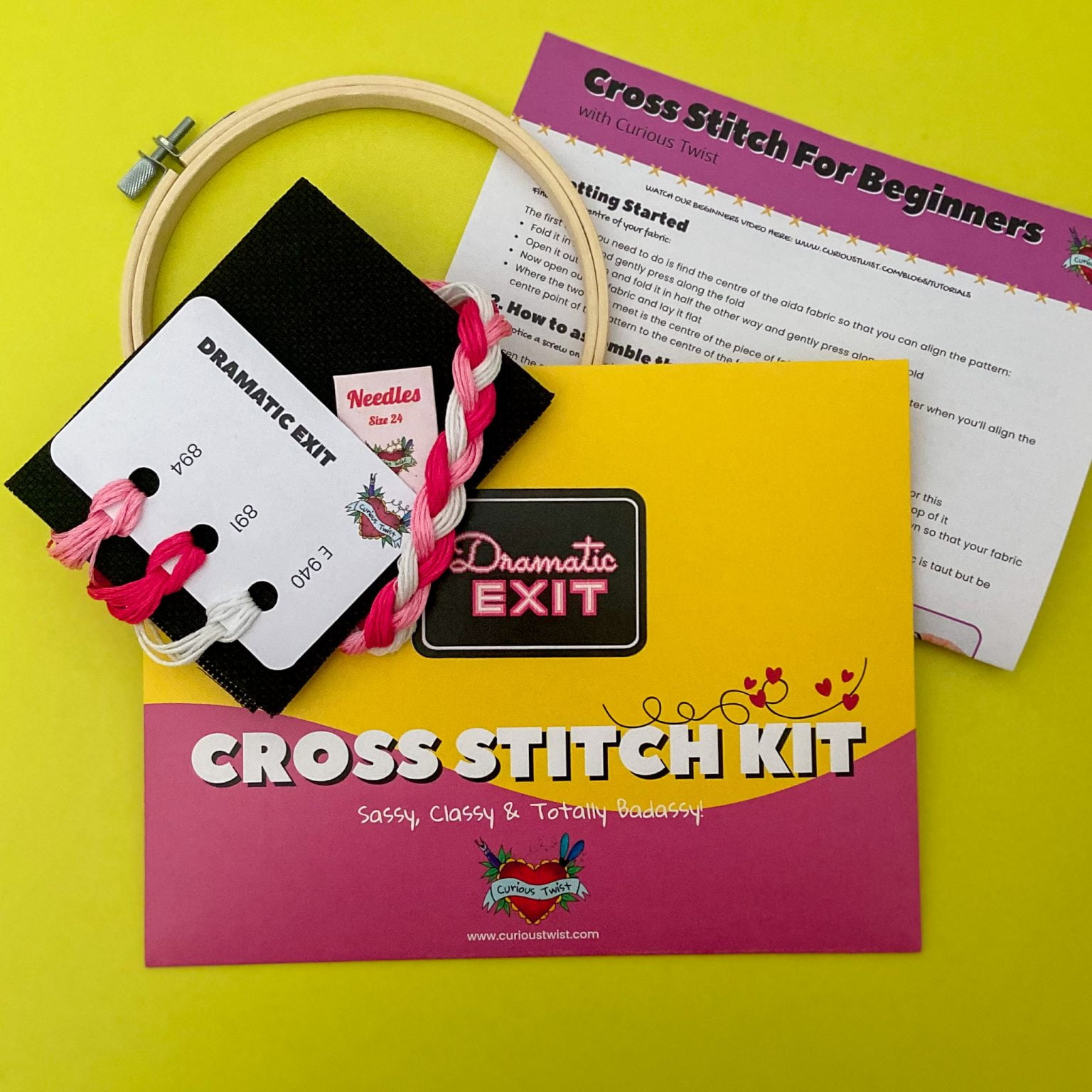 Dramatic Exit- Modern Cross Stitch Kit - Curious Twist