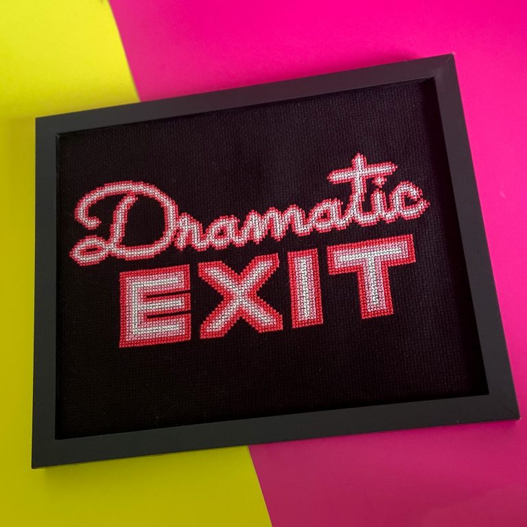 Dramatic Exit- Modern Cross Stitch Kit - Curious Twist